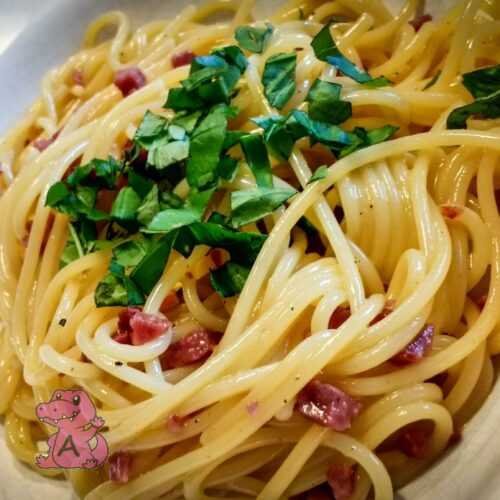 Spaghetti Carbonara 566 kcal pro Portion - Die A-Methode
